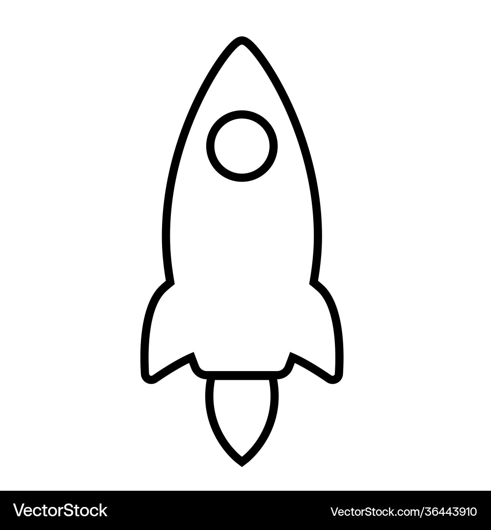 Simple line icon rocket start up business sign Vector Image