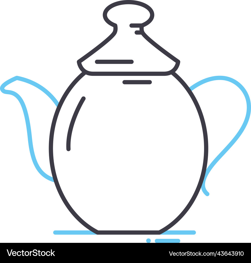 Teapot line icon outline symbol Royalty Free Vector Image