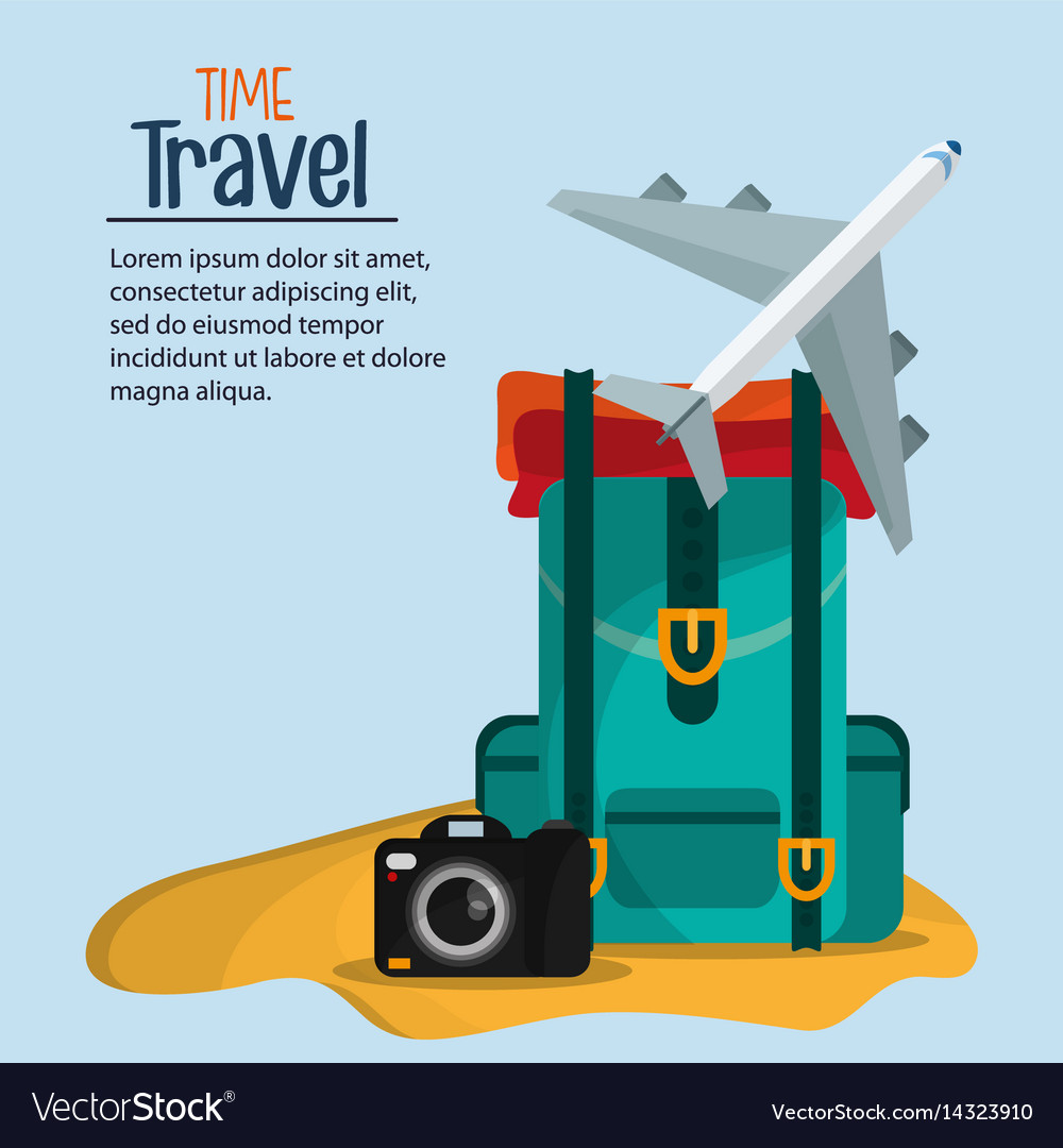 Time travel brochure marketing template Royalty Free Vector