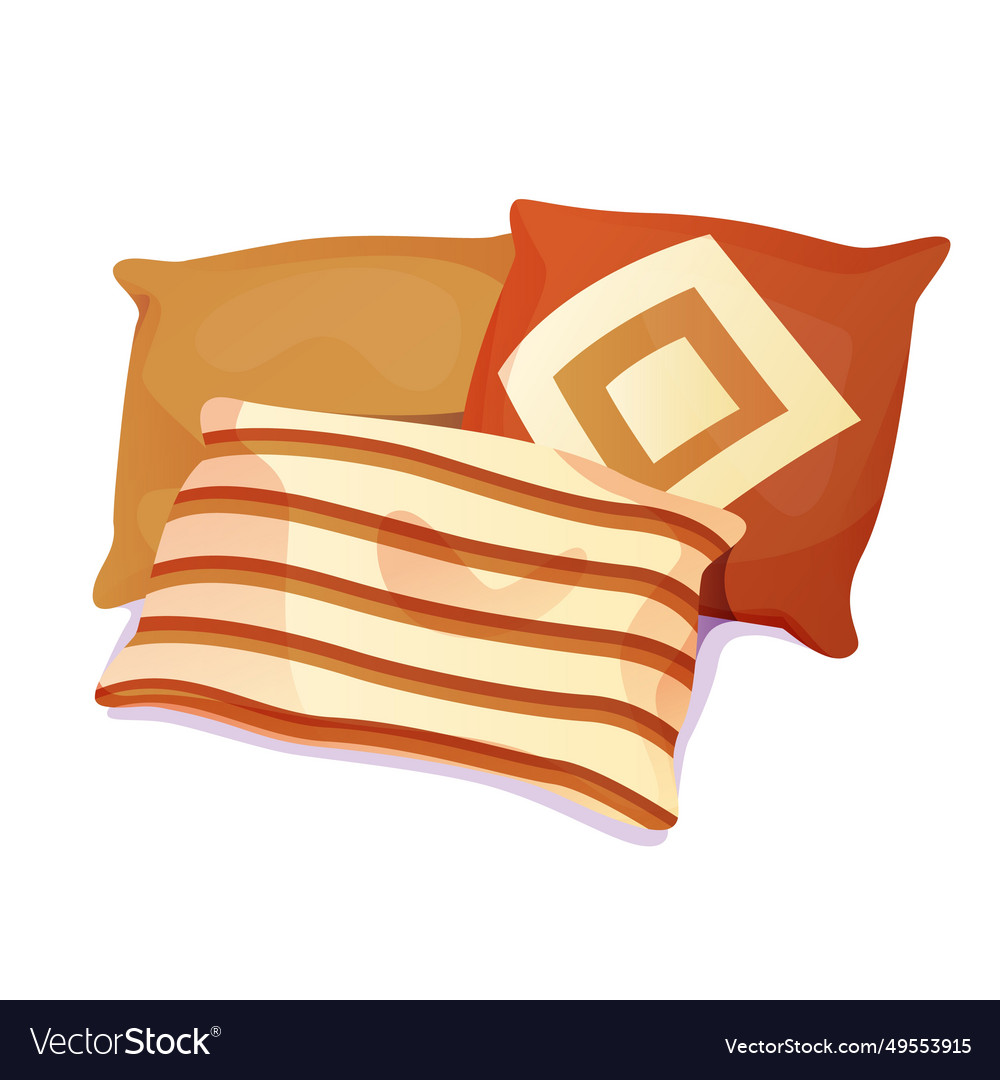 A set of three decorative cushions isolated Vector Image A set of three decorative cushions isolated Vector Image