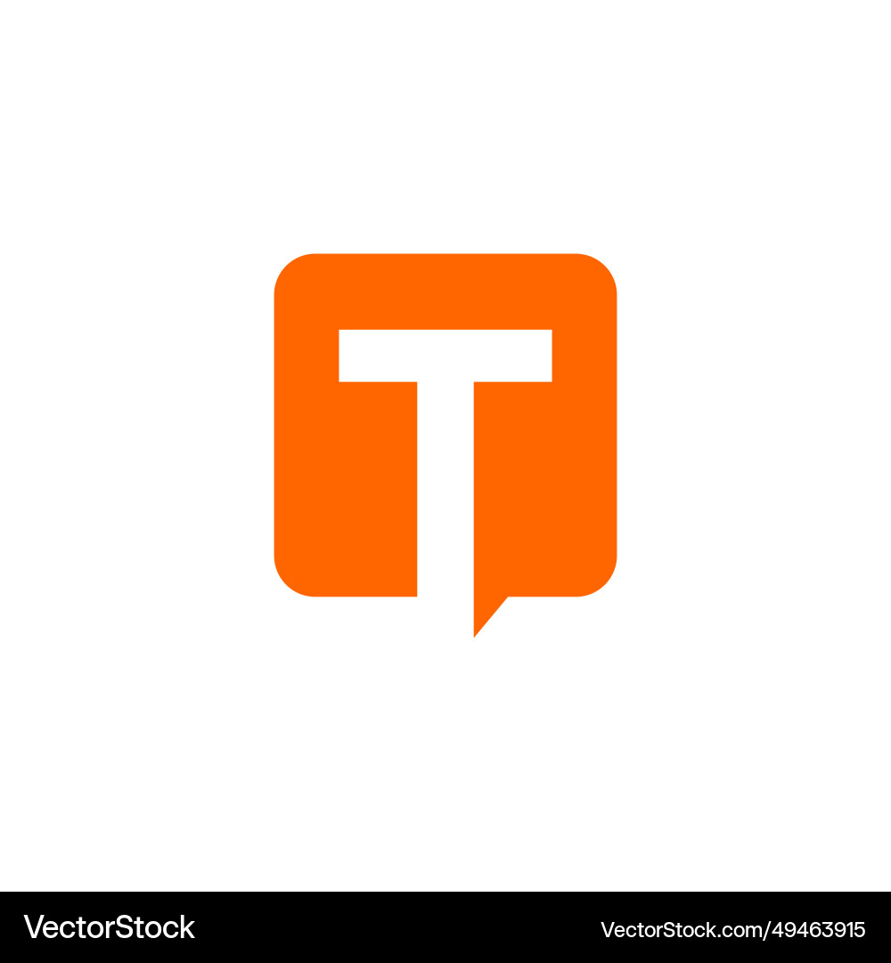 Abstract initial letter it logo in orange color Vector Image