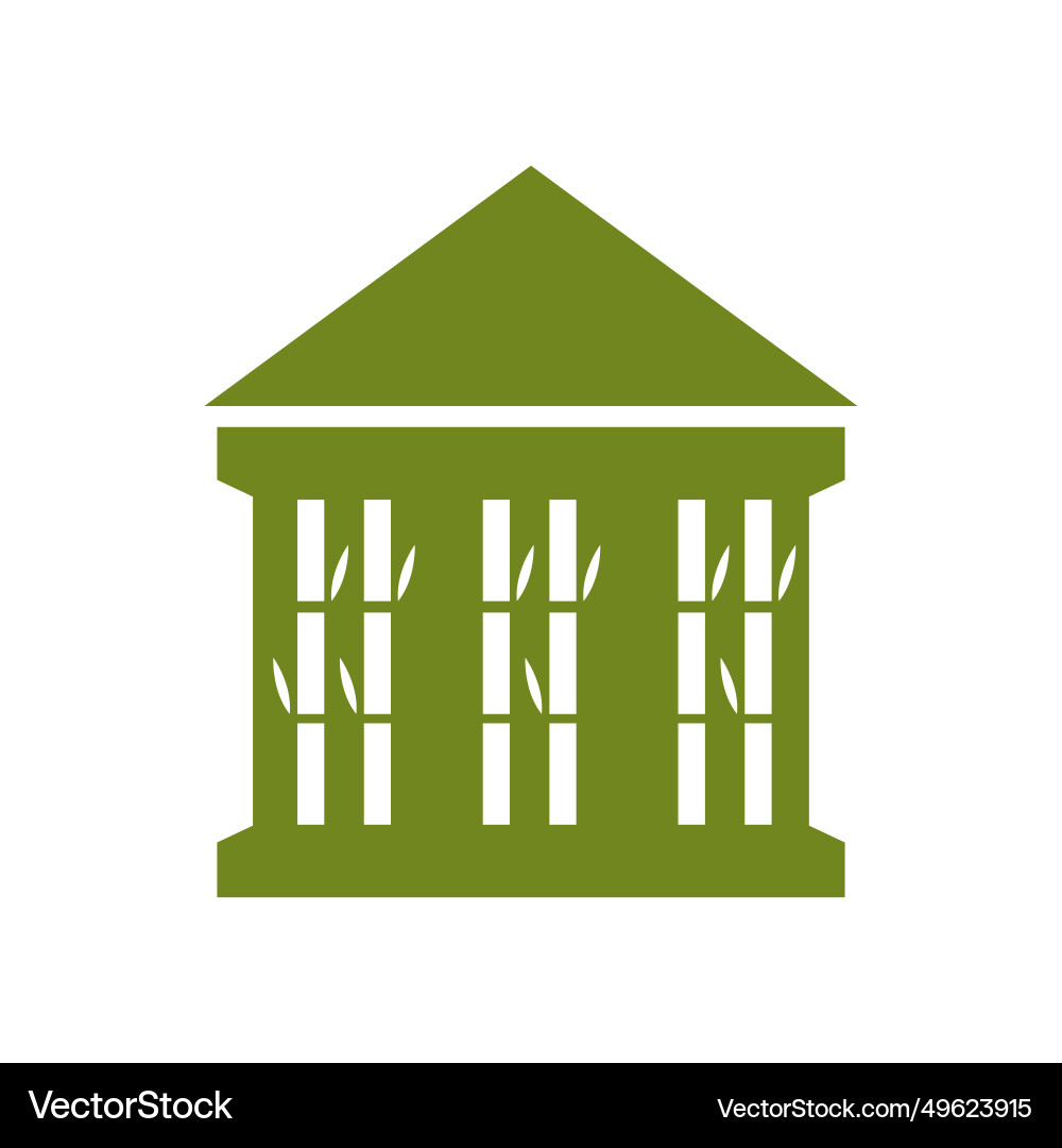 Bamboo house logo design image Royalty Free Vector Image