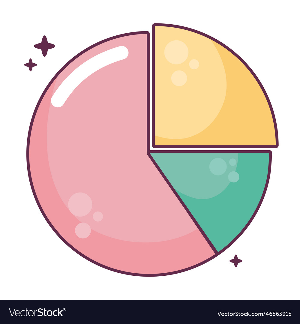 Cute pie graph Royalty Free Vector Image - VectorStock