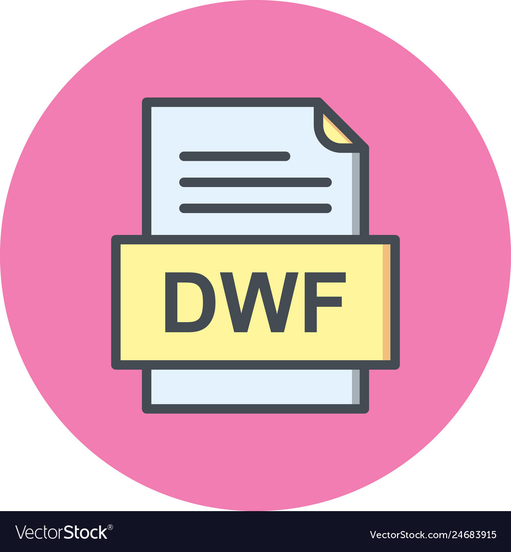 Dwf file document icon Royalty Free Vector Image