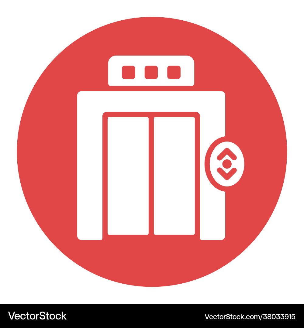 Elevator lift sign white glyph icon Royalty Free Vector