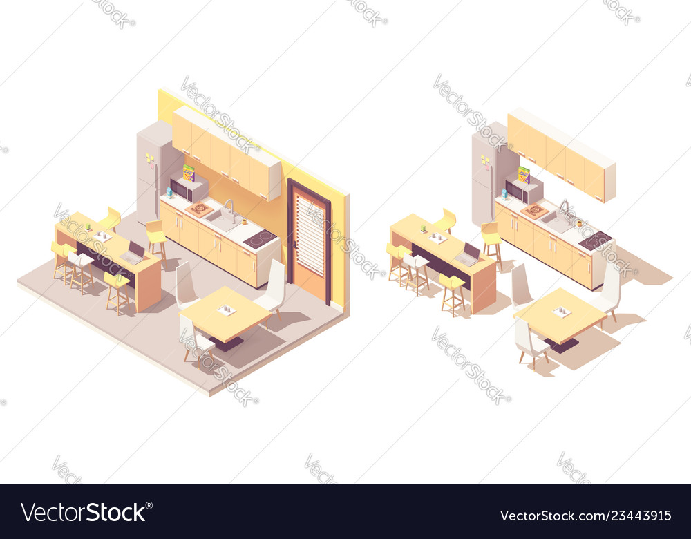 Isometric kitchen Royalty Free Vector Image - VectorStock