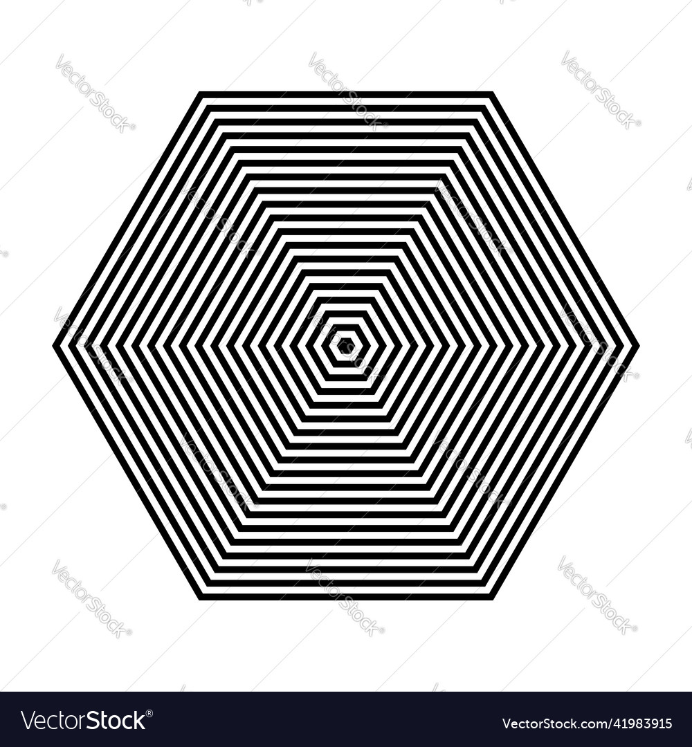 Lines pattern in hexagon shape Royalty Free Vector Image