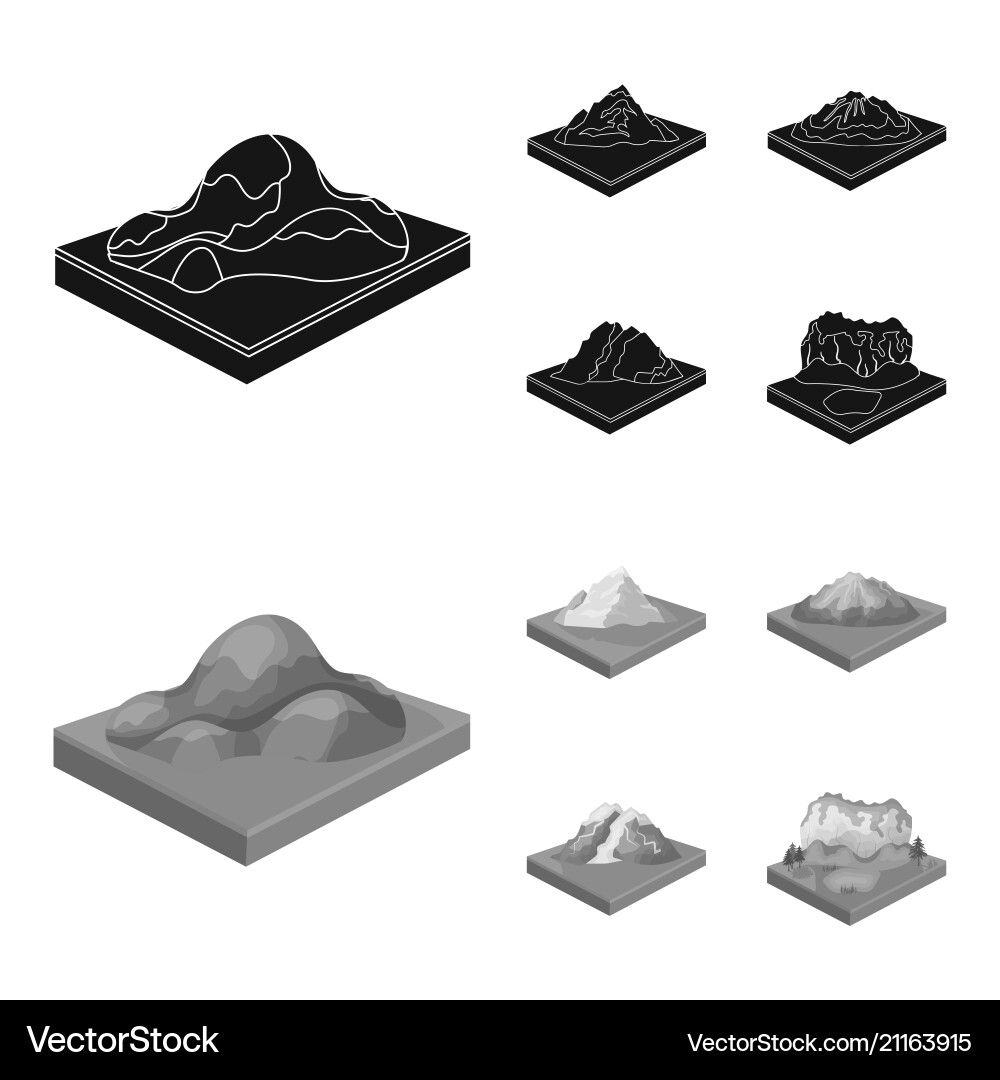 Mountains rocks and landscape relief Royalty Free Vector