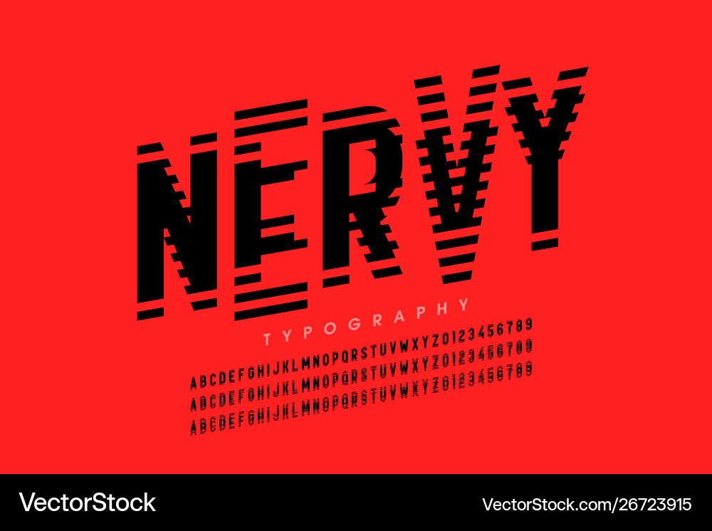 Nervous irritable style font design alphabet Vector Image