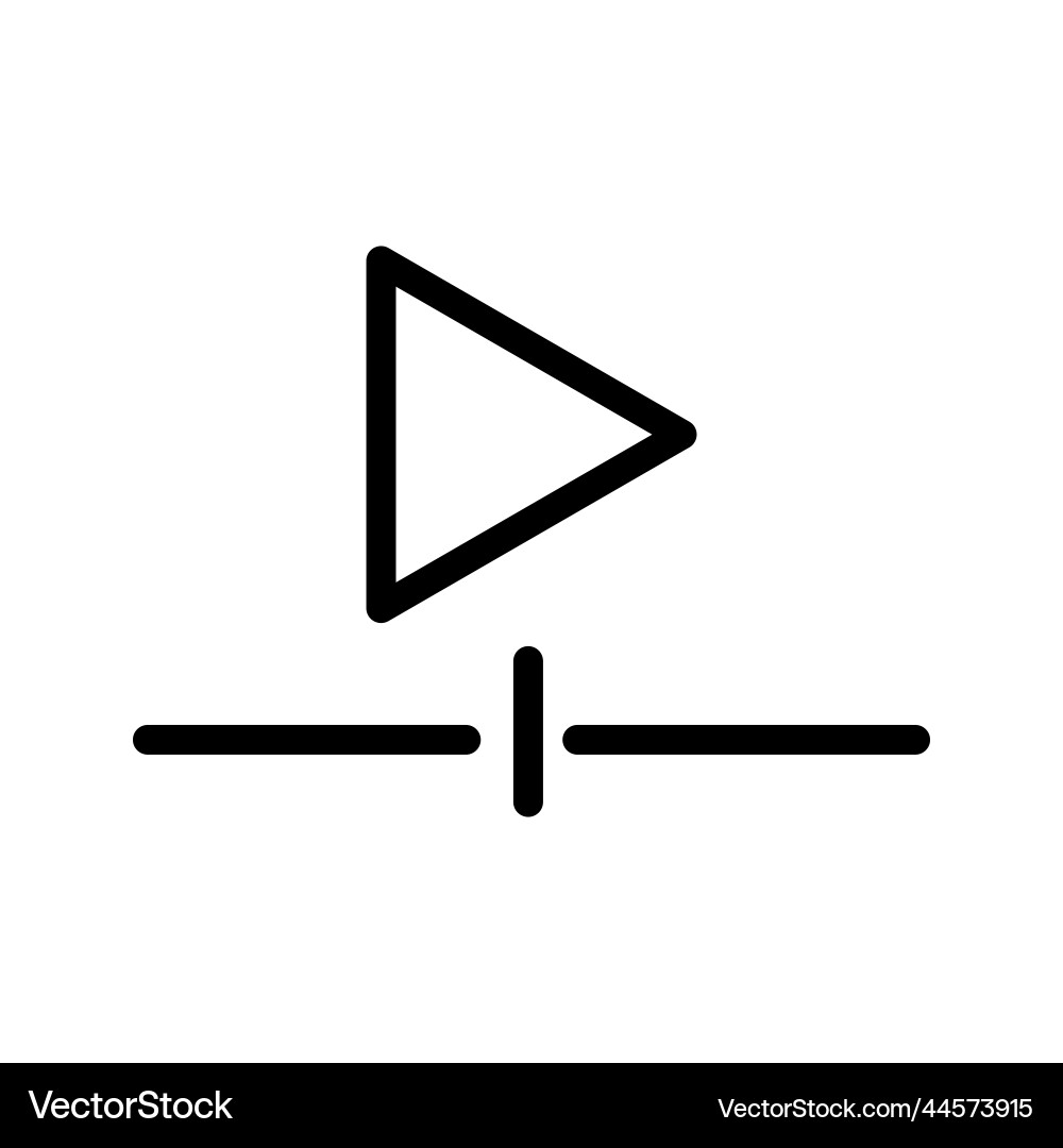 Outline video play sign icon Royalty Free Vector Image