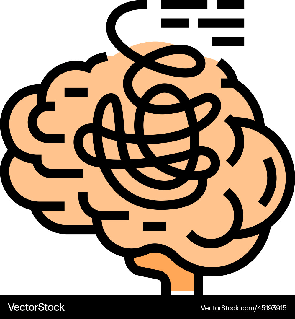 Rhink brain human color icon Royalty Free Vector Image