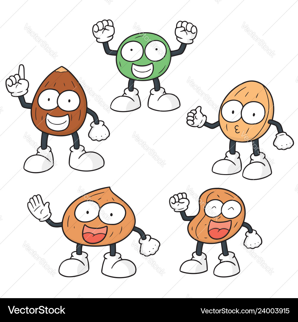 Set of beans cartoon Royalty Free Vector Image