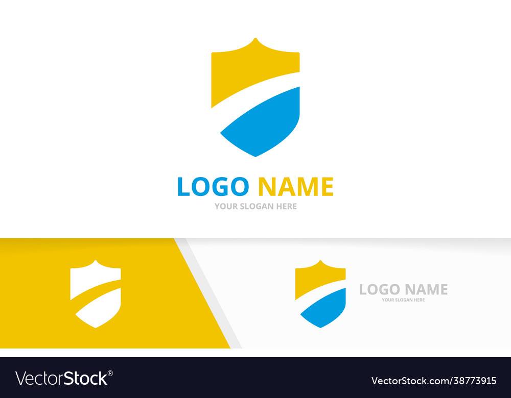 Simple shield logo template security logotype Vector Image