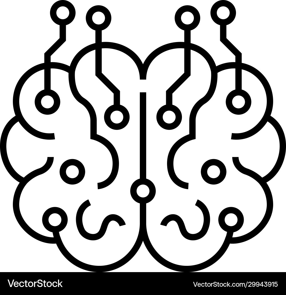 Synthetic intellegency line icon concept sign Vector Image