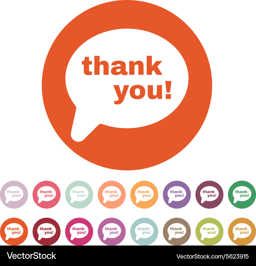 Thank you icon thanks symbol flat Royalty Free Vector Image
