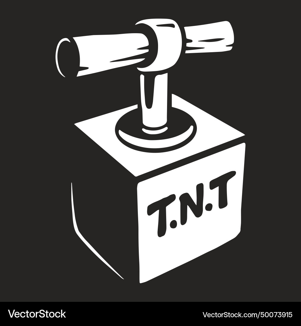 Tnt bomb monochrome vintage element Royalty Free Vector
