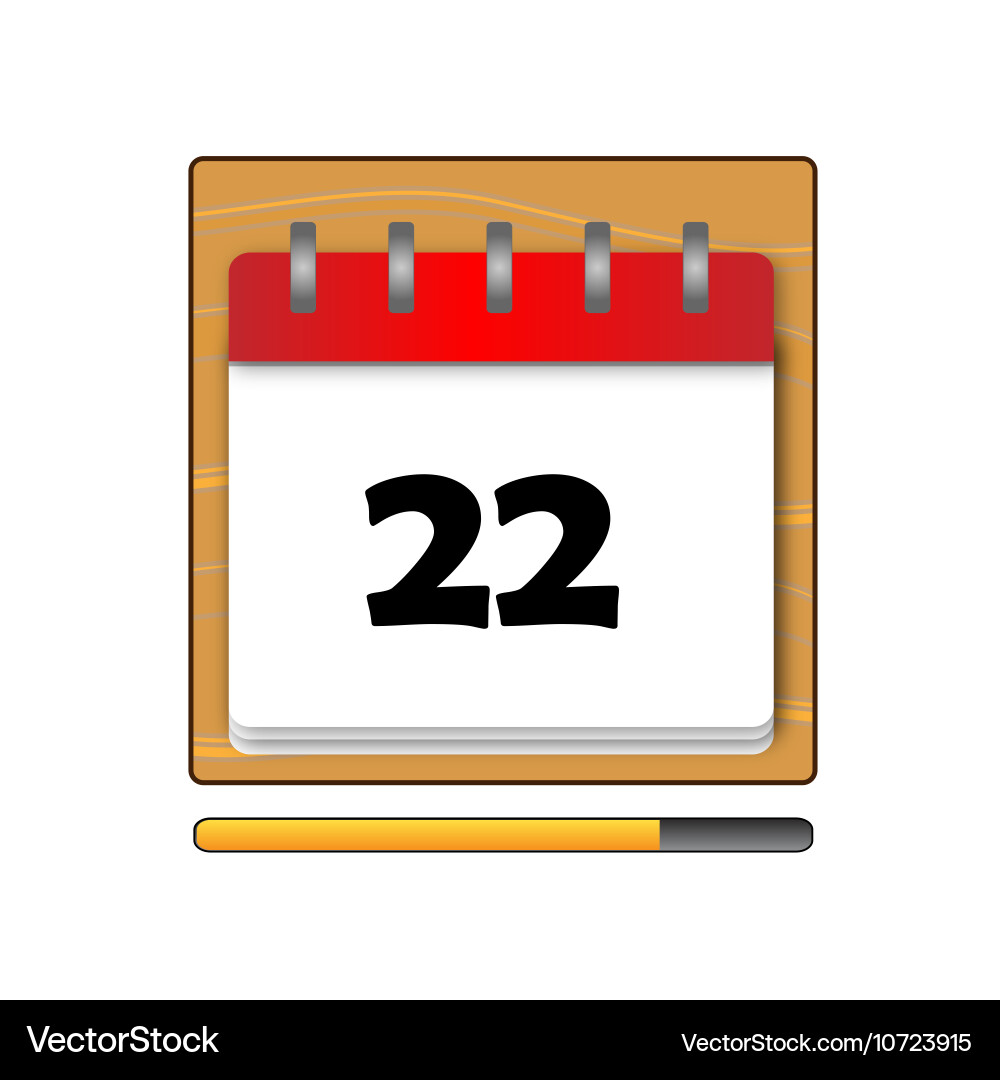 Twenty-two days on the calendar Royalty Free Vector Image