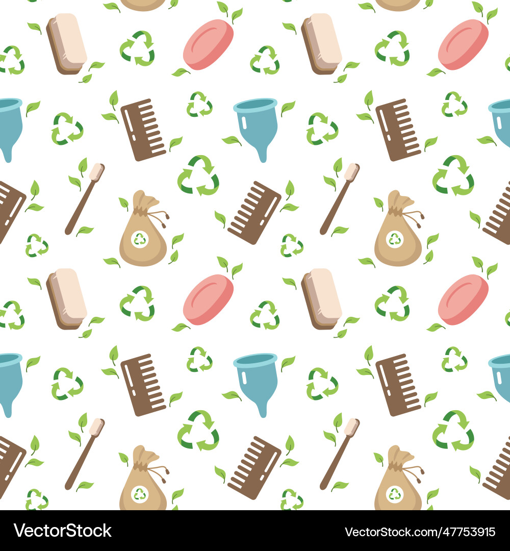 Zero waste concept seamless pattern Royalty Free Vector