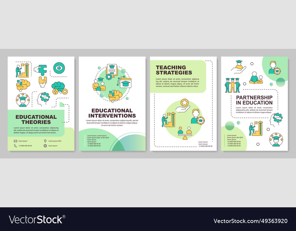 2d Brochure With Learning Theories Gradient Icons Vector Image