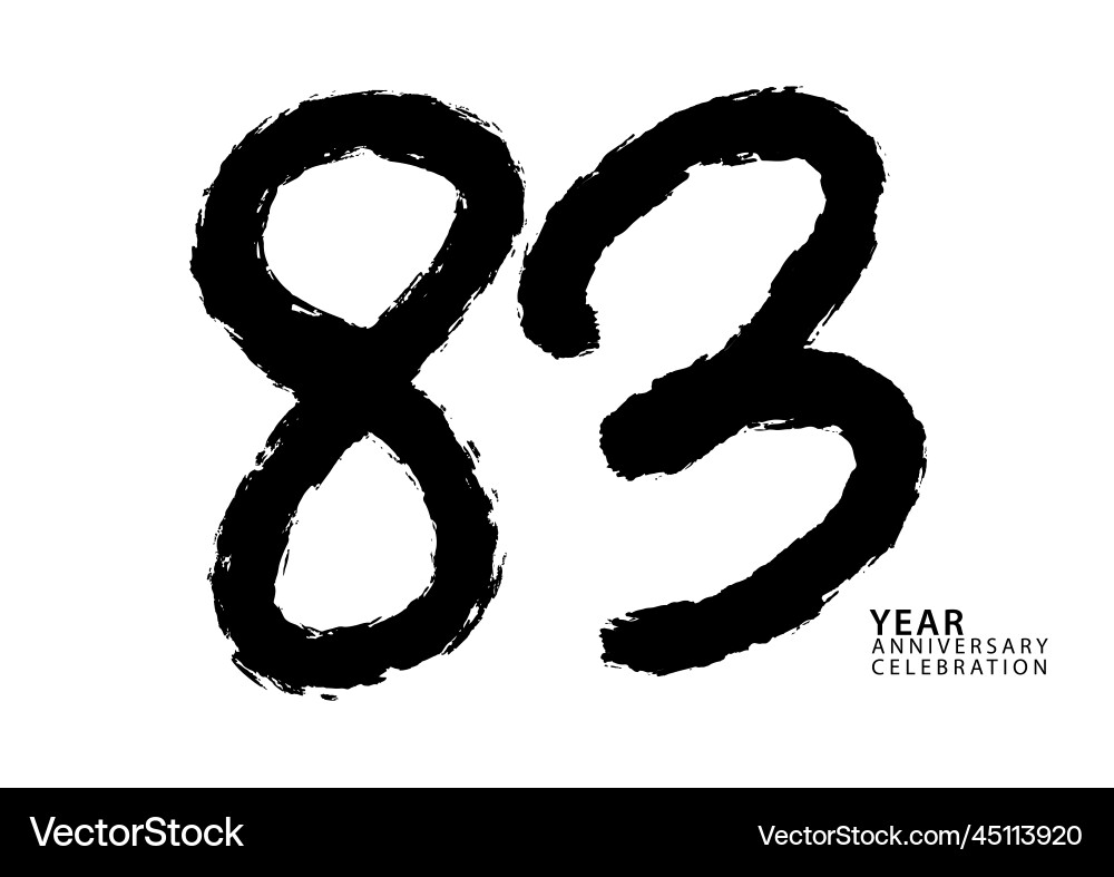 83 year anniversary celebration black color Vector Image