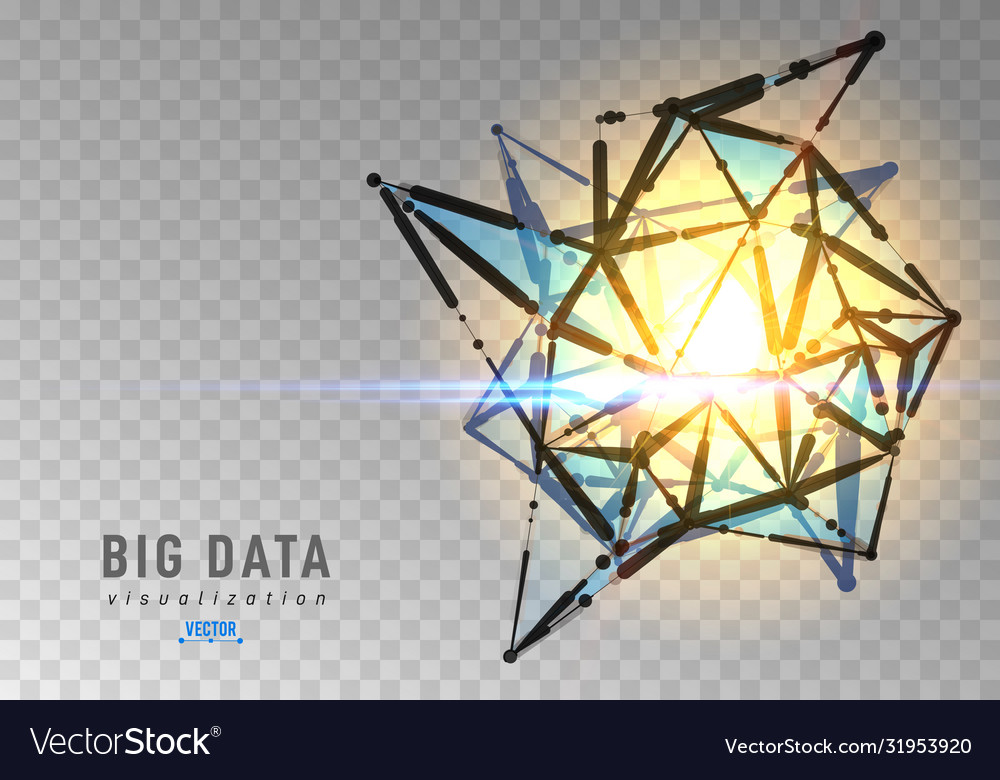 Abstract 3d big data visualization tangled Vector Image