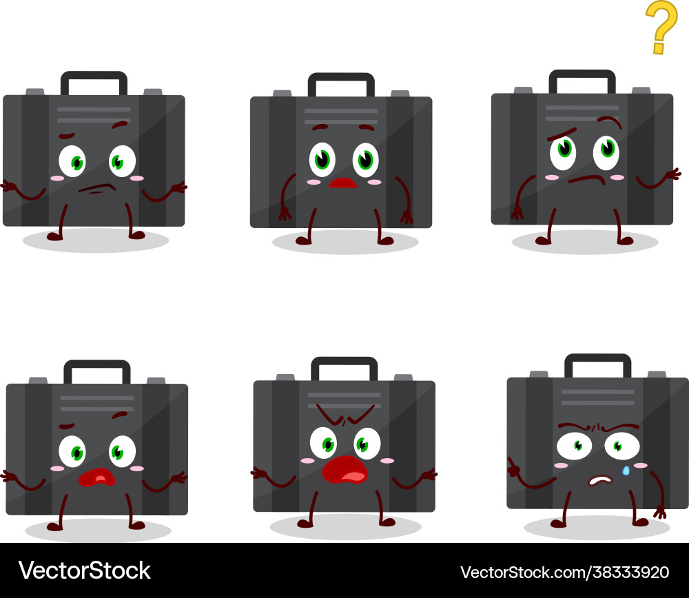 Cartoon character black suitcase with what Vector Image