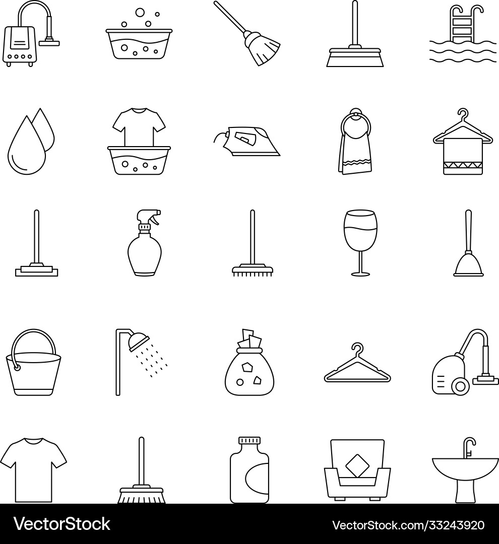 Cleaning icons set every single icon can be easil Vector Image