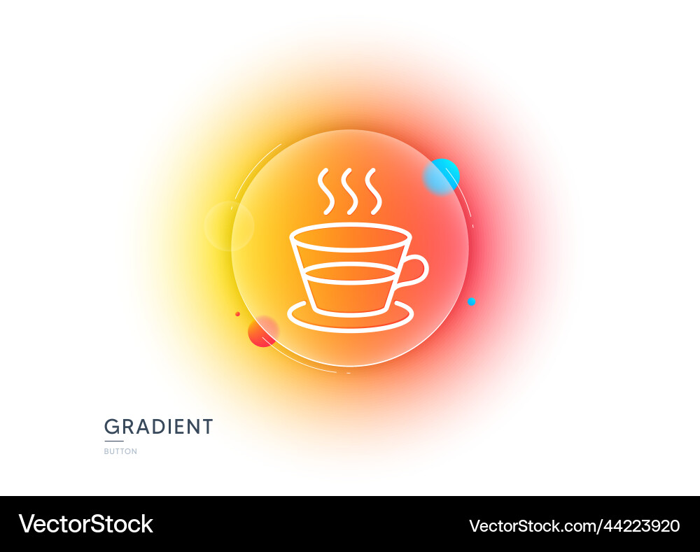 Coffee and tea line icon hot drink sign gradient Vector Image