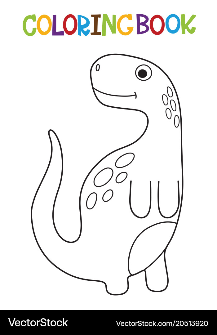 Cute dino coloring book Royalty Free Vector Image