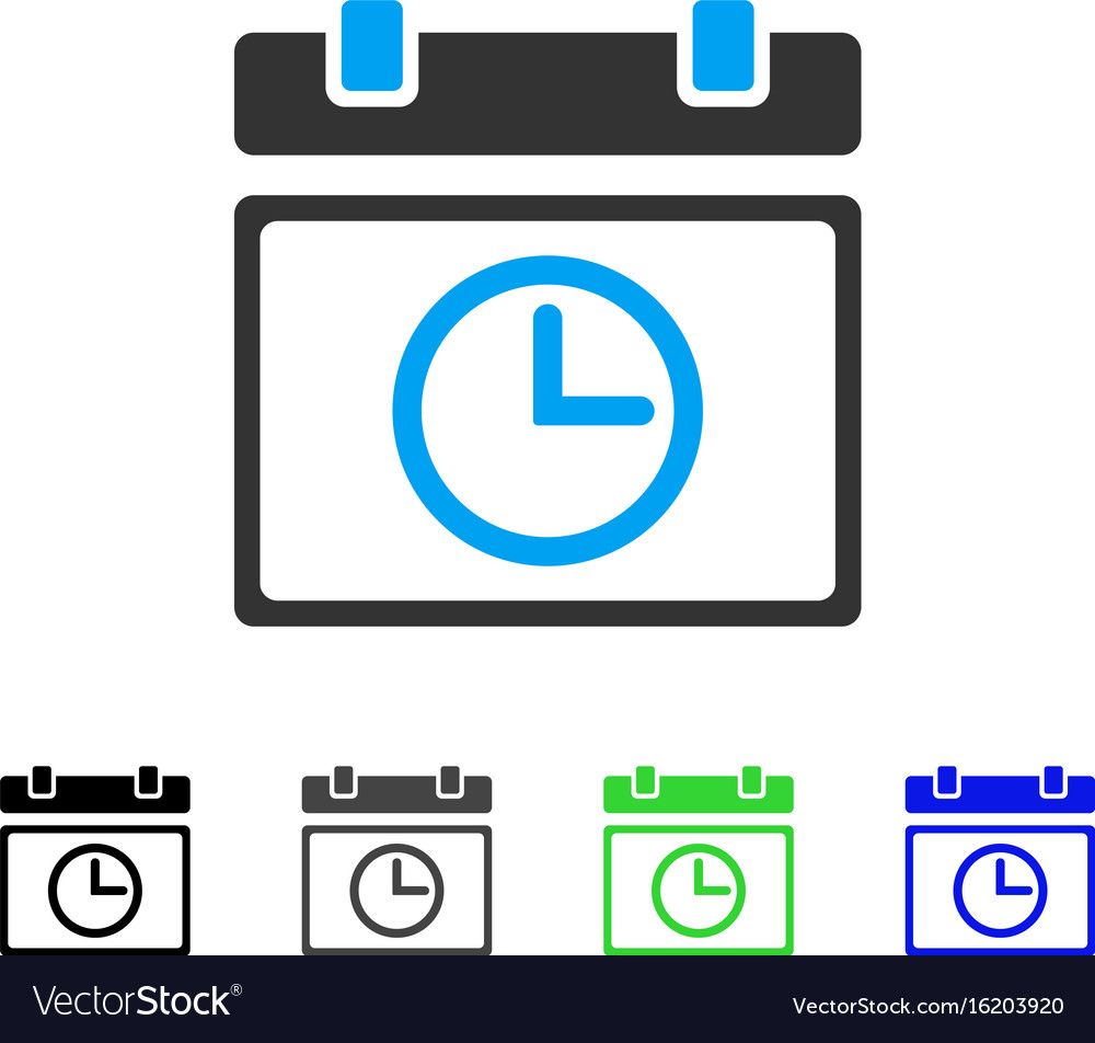 Date time flat icon Royalty Free Vector Image - VectorStock