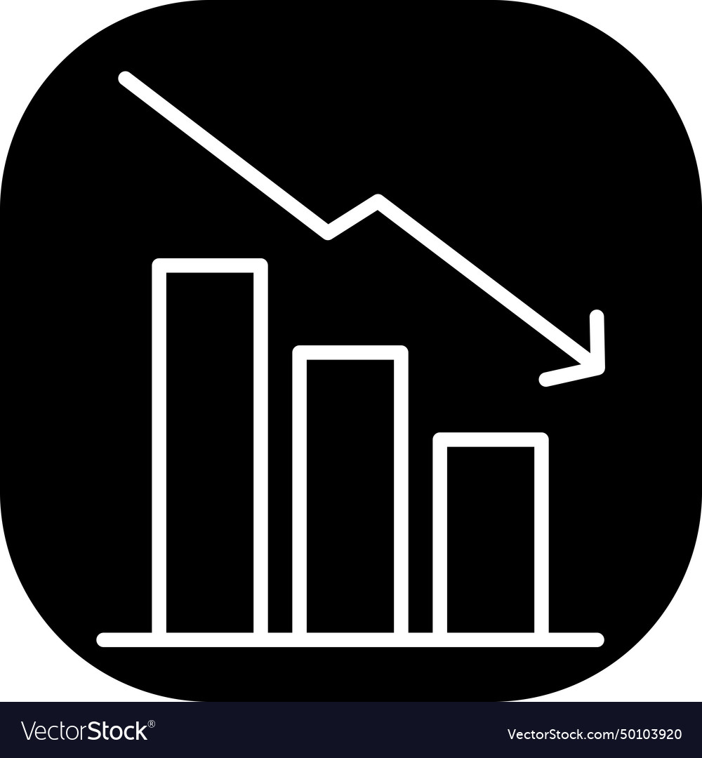 Decrease performance business icon with black Vector Image