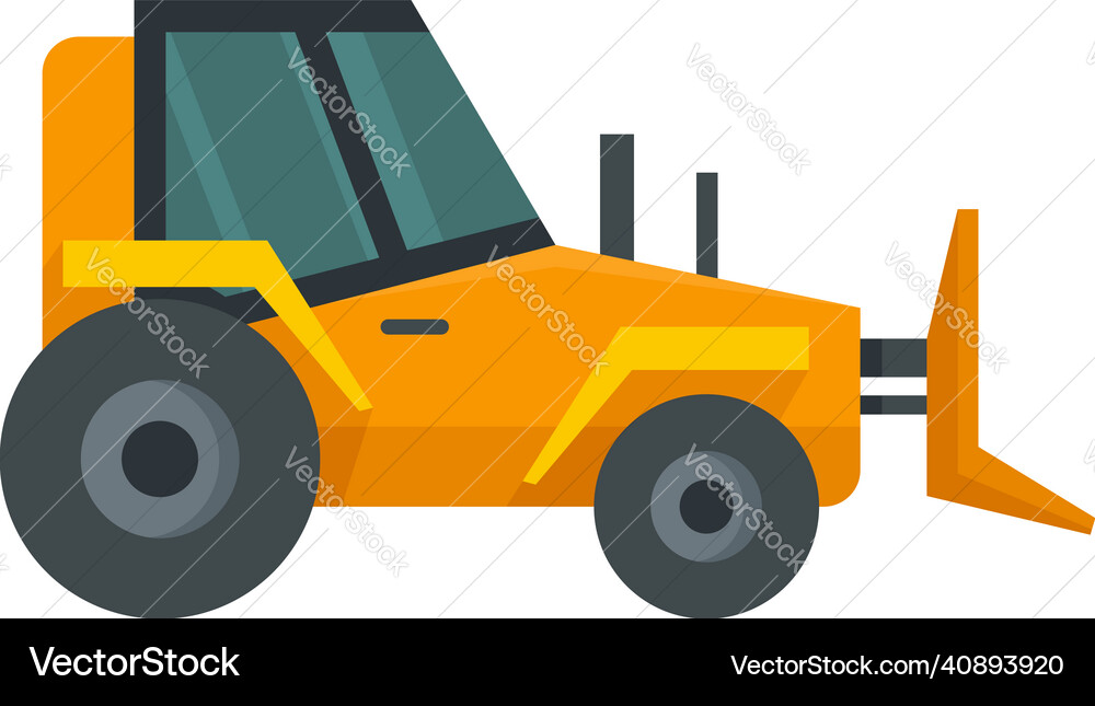 Digger bulldozer icon flat isolated Royalty Free Vector