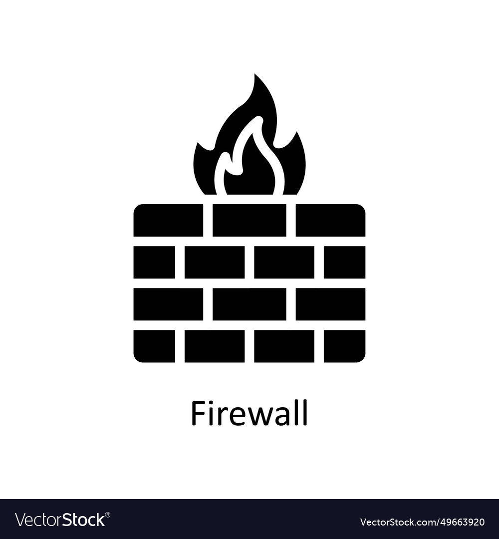 Firewall solid icon design Royalty Free Vector Image