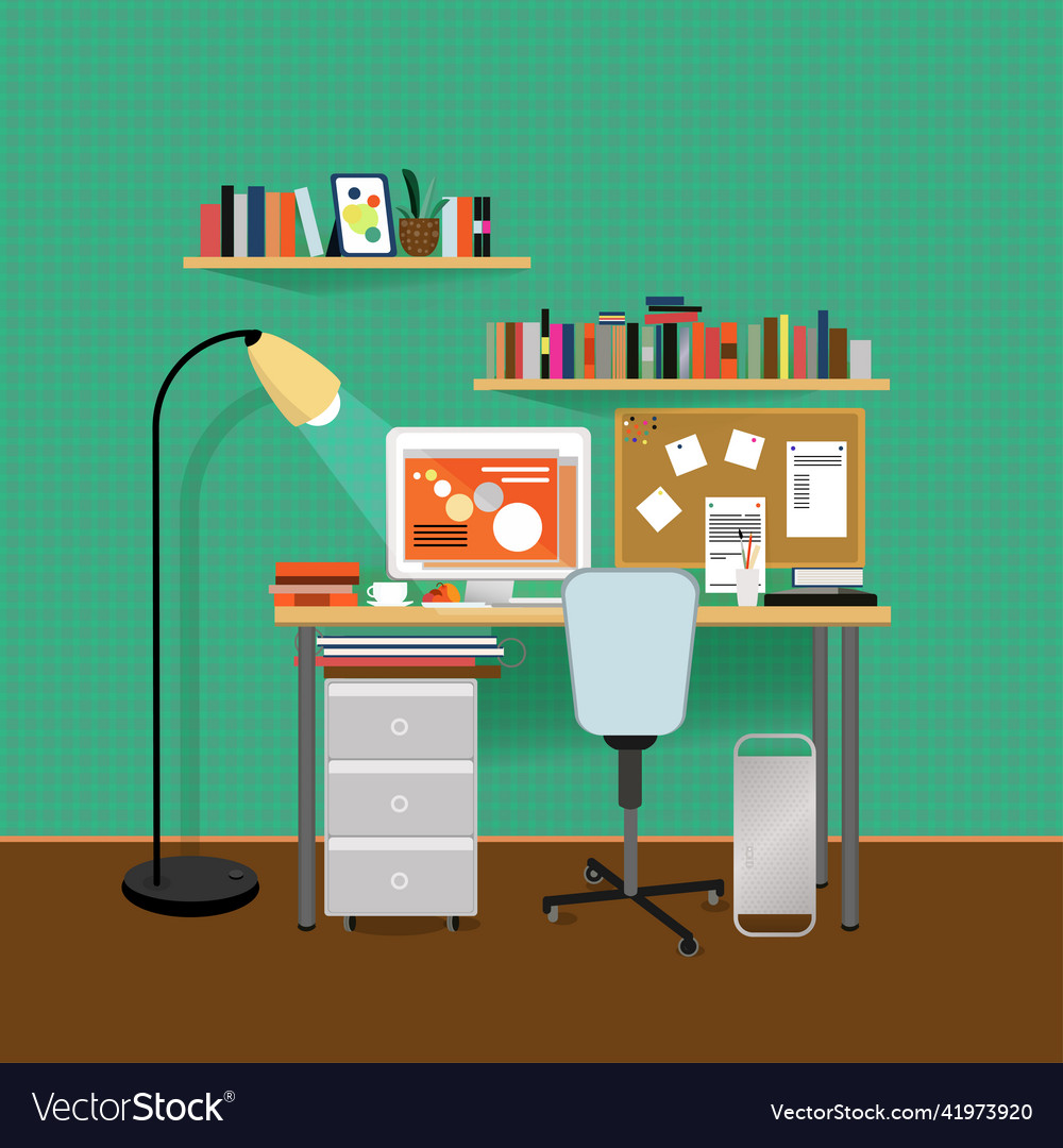 Flat interior room template Royalty Free Vector Image