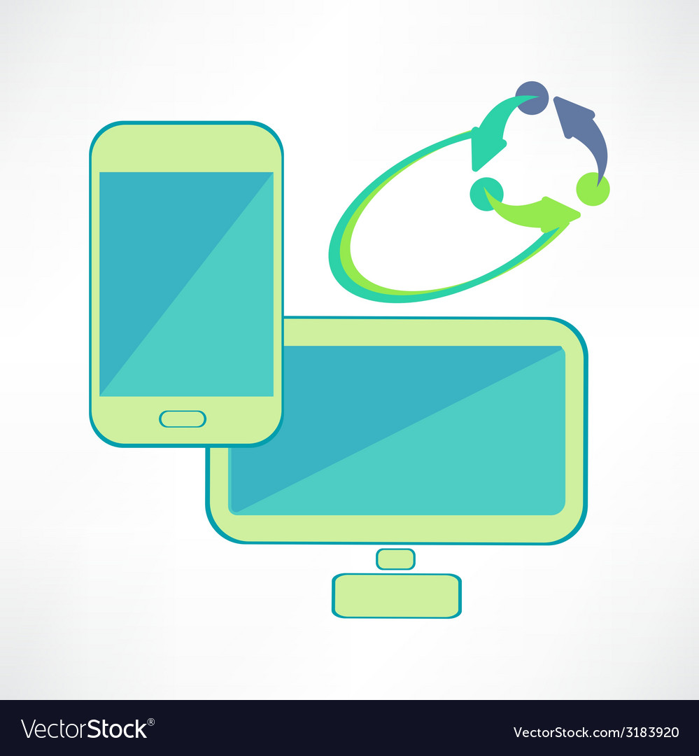 Flat of computer network concept Royalty Free Vector Image