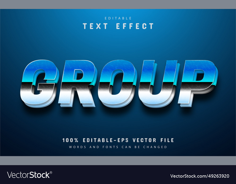 Group text blue gradient text effect Royalty Free Vector