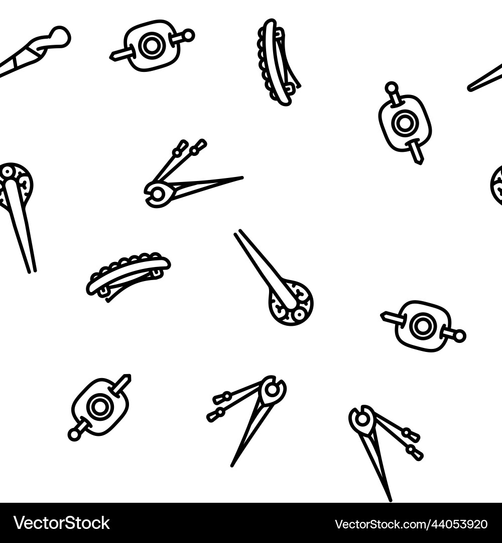Hair pin decorative accessory seamless Royalty Free Vector