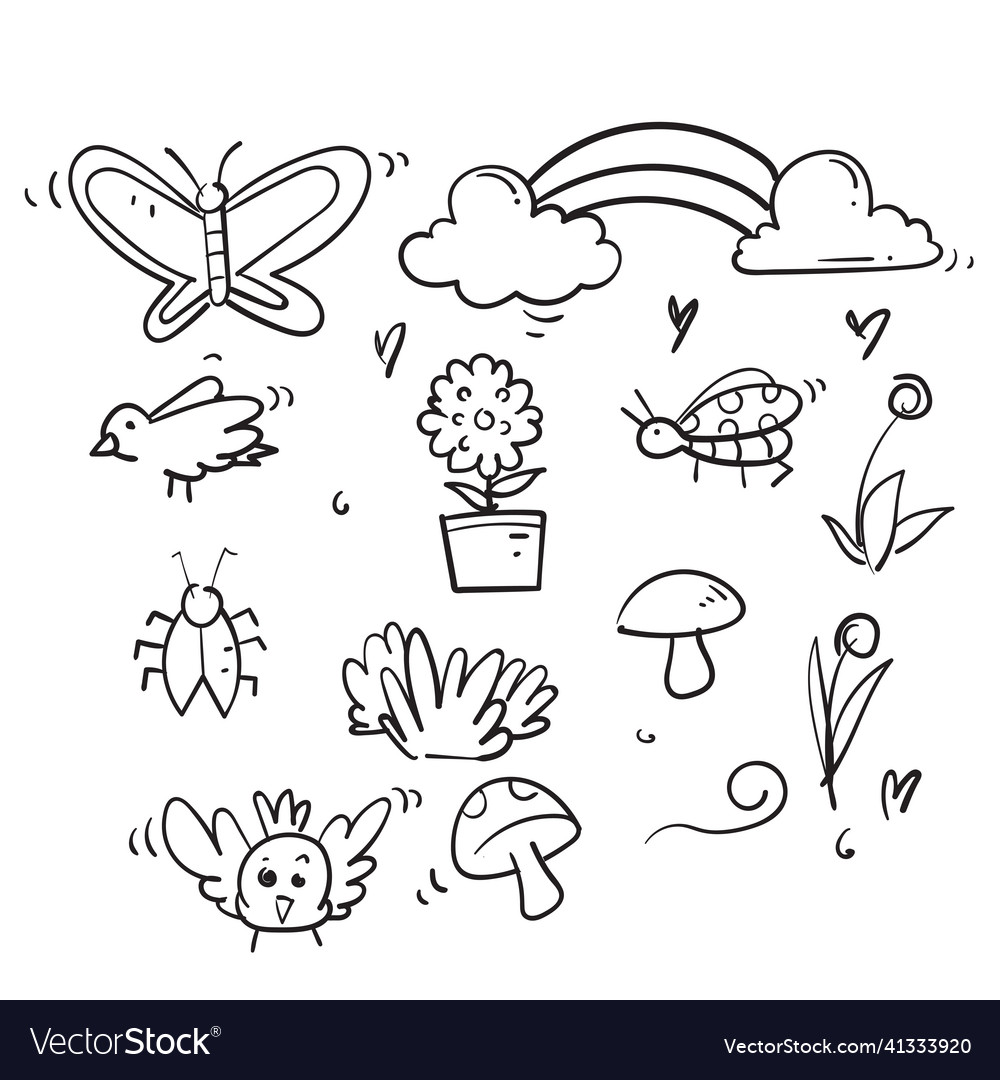 Hand drawn doodle spring element Royalty Free Vector Image