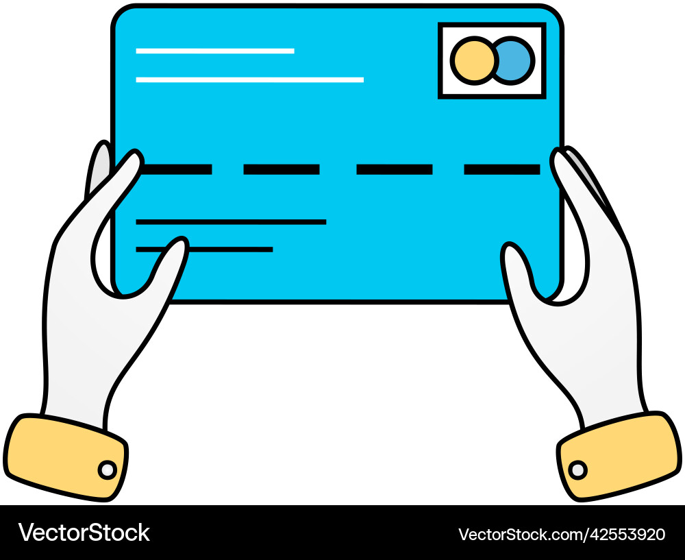 Human hands holding credit or debit card Vector Image
