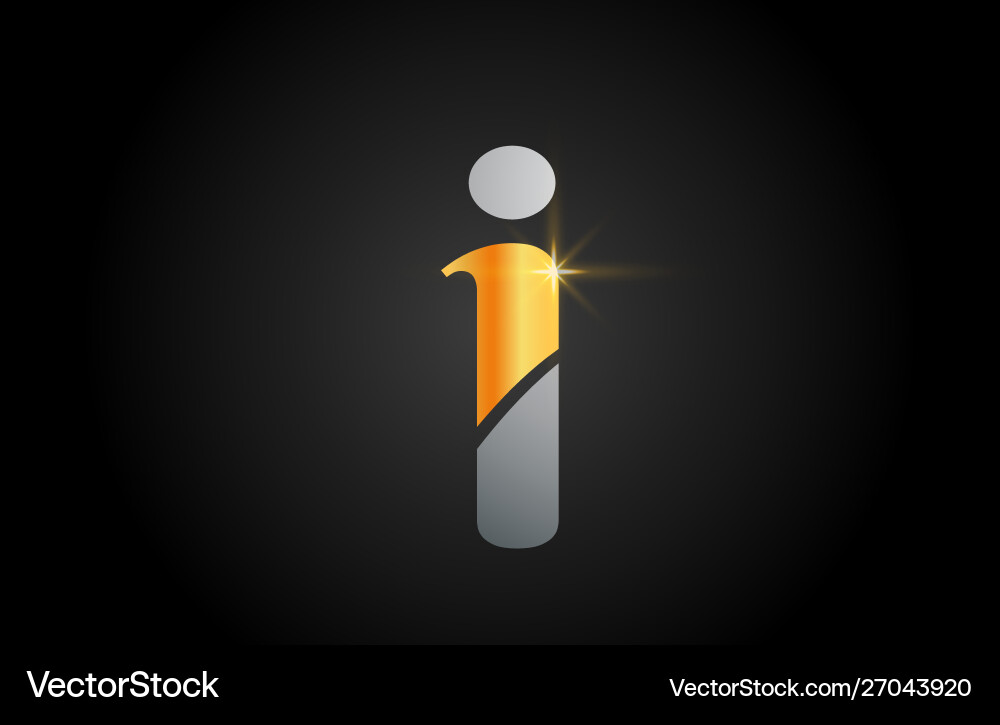 I gold alphabet letter logo design suitable Vector Image