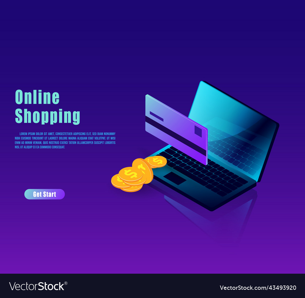 Isometric shopping online and payment online Vector Image