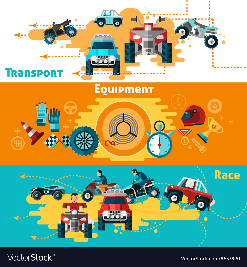 Offroad banners set Royalty Free Vector Image - VectorStock