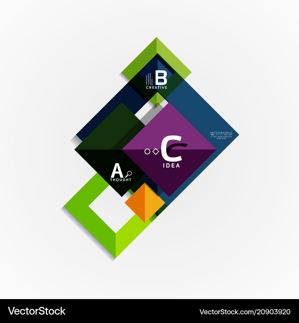 Paper infographic banner template with a b c Vector Image