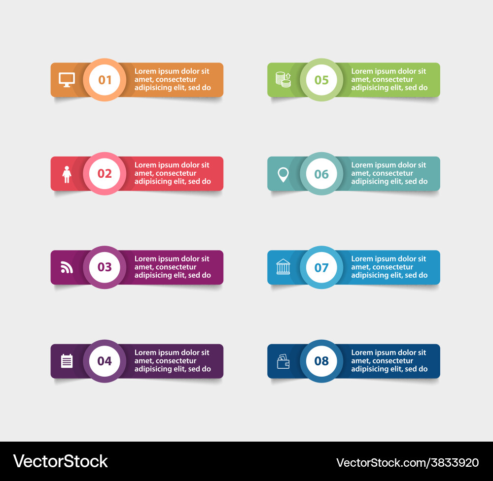 Paper stickers and labels with realistic Vector Image