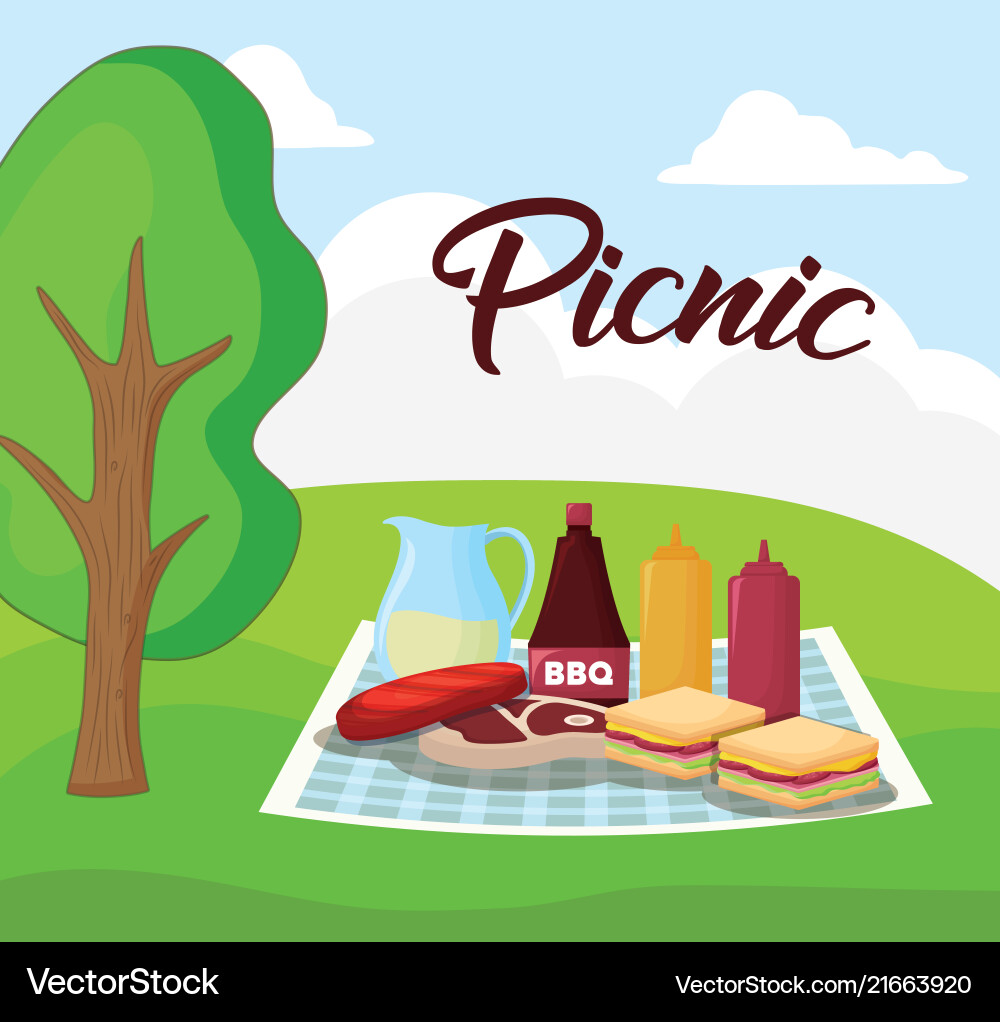 Picnic food design Royalty Free Vector Image - VectorStock