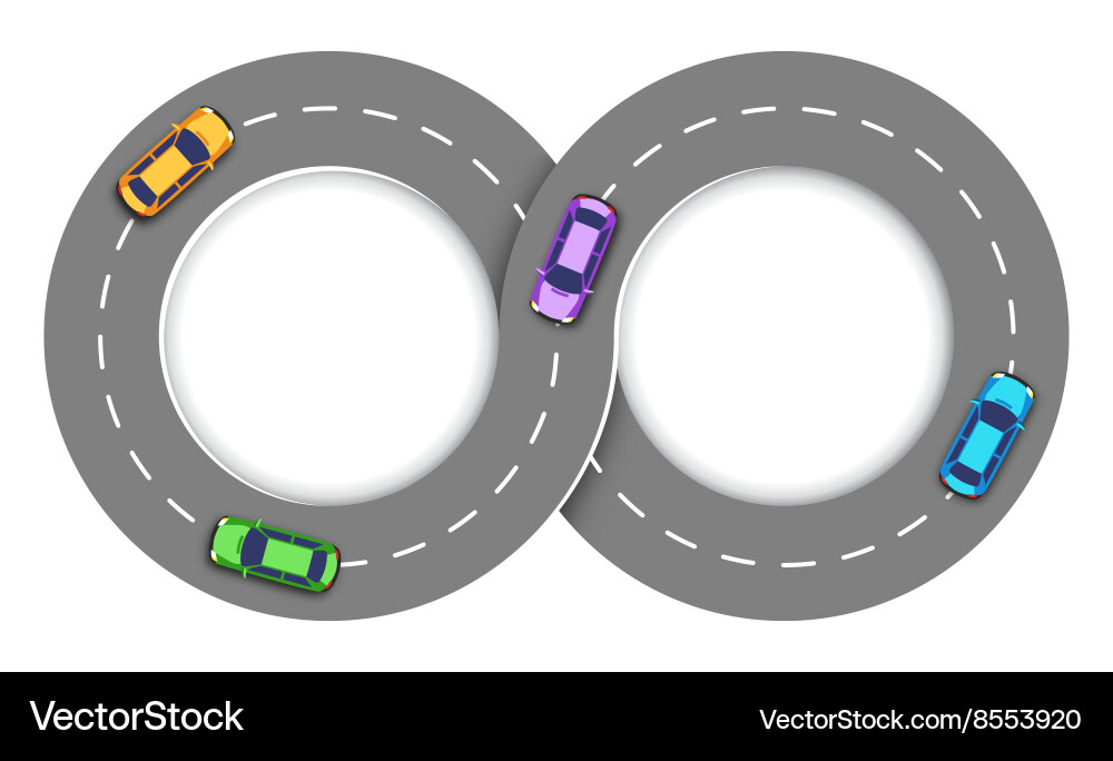 Road infographic background with cars Royalty Free Vector