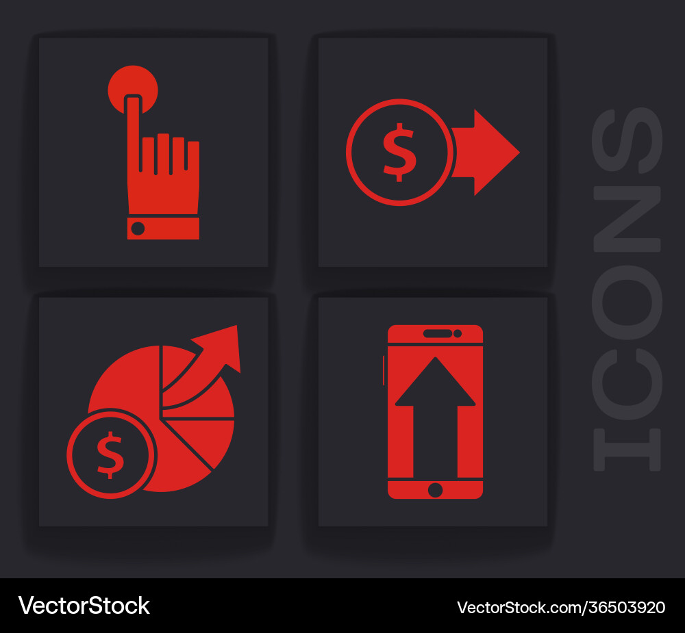 Set smartphone mobile phone hand touch and tap Vector Image