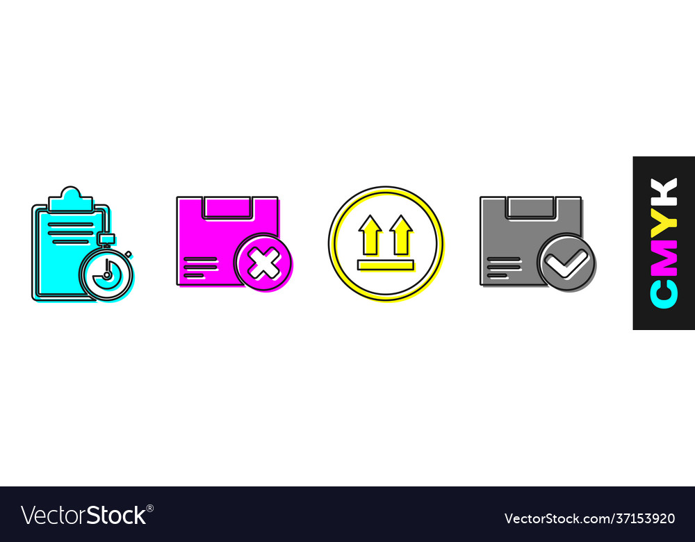 Set verification delivery list clipboard Vector Image