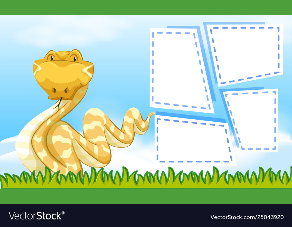 Snake on note template Royalty Free Vector Image