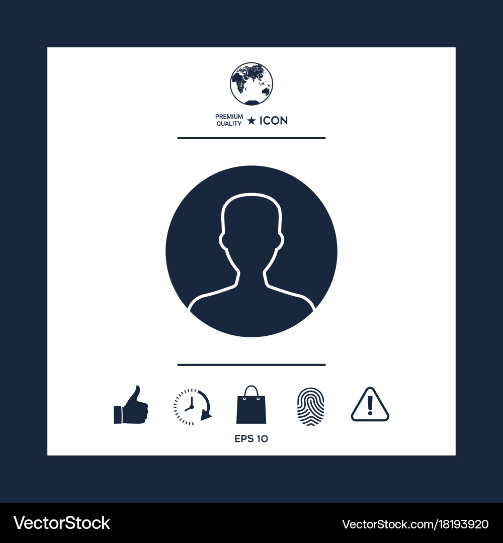 Symbol of user icon in circle profile Royalty Free Vector